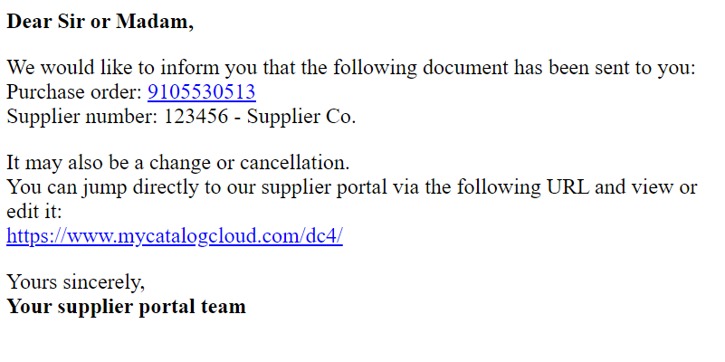 Notification for new Purchase Orders